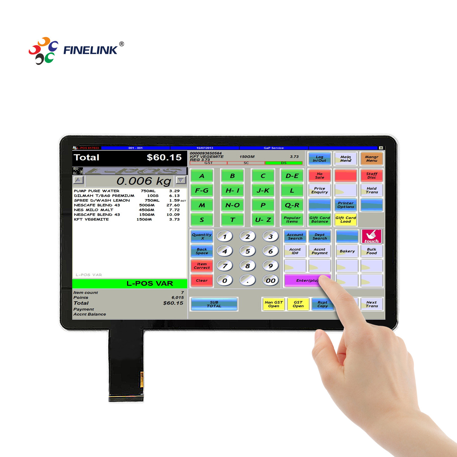 Black FINELINK 14" EETI/ILITEK/SIS Touch Screen Panel for Commercial ...